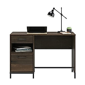 Sauder North Avenue Pedestal Home Office Desk, L: 41.97" x W: 18.50" x H: 28.15", Smoked Oak Finish