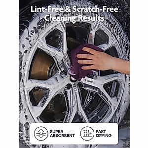 Fantasticlean Microfiber Cleaning Cloth Roll -75 Pack, Tear Away Microfiber Towels, 12" x 12", Reusable, Washable, Scratch Free, Ultra Absorbent Dish Rags for Car, Home, Garage or Shop (Dark Purple)