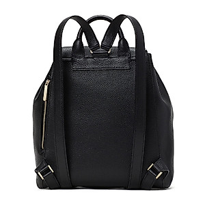 Kate Spade New York Sinch Pebbled Leather Medium Flap Backpack Black One Size