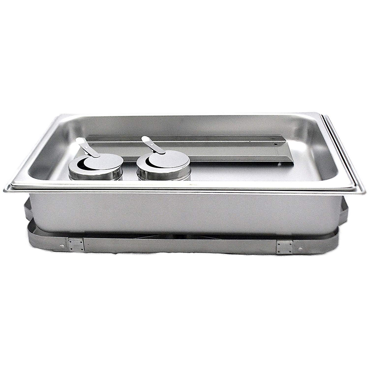 TigerChef Chafing Dish Buffet Set - Chaffing Dishes Stainless Steel - 2 Sets of Chafers and Buffet Warmer Sets: 4 Chafing Gels, 2 Slotted Spoons and Foldable Frame - Food Warmers for Parties Buffets
