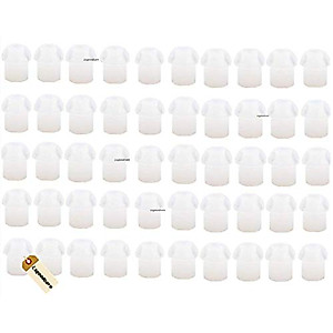 Lsgoodcare 50Pack White Silicone Rubber Replacement Mushroom EarTips Earbud Compatible for Motorola Kenwood Icom Yaesu Baofeng HYT Midland Cobra Radio Surveillance Acoustic Tube Earpiece Headset