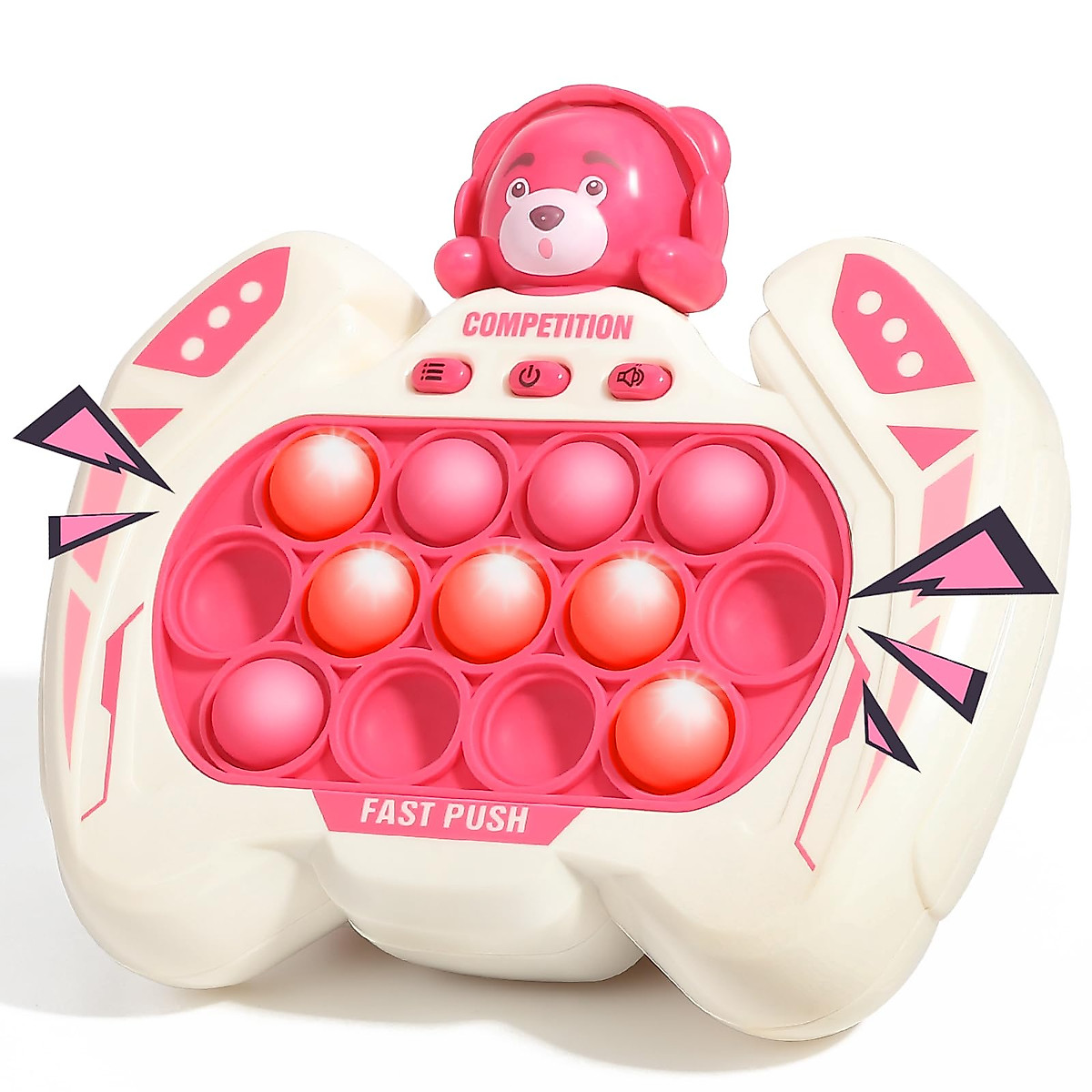 SuperMomo Upgraded Pop Fidget Kids Games Toys 13Pcs Buttons, Handheld Game for Kids 3-8, Fast Push Machine, Bubble Stress Pop Light Up Game, Birthday Gifts for 3-12 Year Old Boys, Girls, Teens - Red