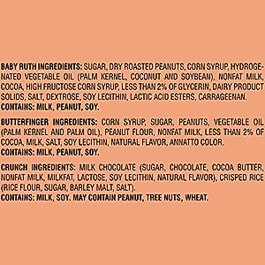 Butterfinger CRUNCH and Baby Ruth Candy Variety Pack Assorted Fun Size, Individually Wrapped Chocolate Bars Boo Bag Trick Or Treat Candy, 0.61 Oz. (Pack of 55)