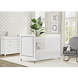 Delta Children Simmons Kids Avery 3-in-1 Convertible Crib with Toddler Rail, Greenguard Gold Certified, Bianca White…