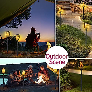 Solar Lights Outdoor, 34 LED Torch Light with Flickering Flames Decoration Lighting Auto On/Off, Waterproof Solar Torches for Garden Landscape Yard and Patio