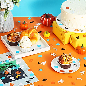 200PCS Halloween Confetti for Tables, Halloween Baby Shower Birthday Table Decorations Scatter Confetti Pumpkin Bat Witch Spider Confetti for Halloween Theme 1st Bday Party Supplies