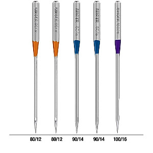 SINGER 04803 Regular Point Overlock Needles, 5-Count, Sizes 80/12, 90/14, 100/16