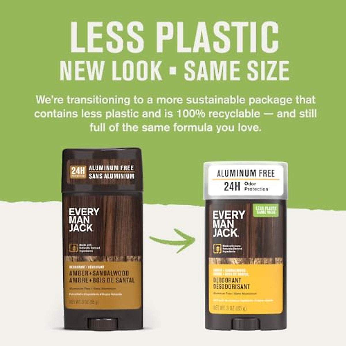 Every Man Jack Men's Deodorant Variety Set - Three Full-Sized Deodorant Sticks with Clean Ingredients & Incredible Scents - Cedar + Red Sage, Amber + Sandalwood, Sea Mineral + Citron - 3 oz (3 Pack)