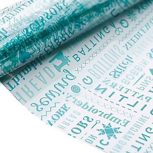 Missouri Star Printed Vinyl Roll 15” x 35” - Sewable Plastic Fabric for Making Tote Bags, Purses, and Craft Projects - Clear PVC Vinyl with Sewing Words