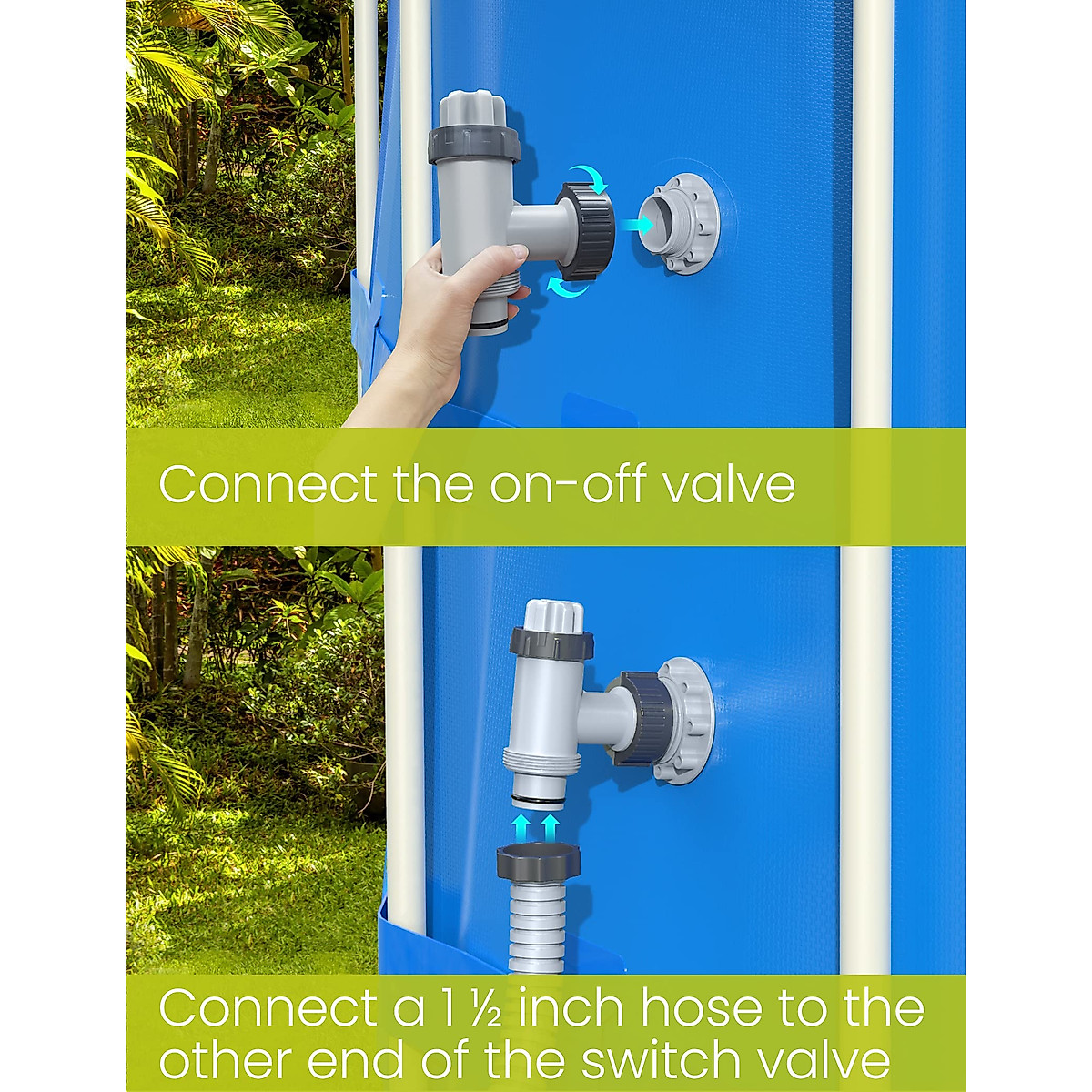 SUMMERBUDDY Above Ground Swimming Pool Plunger Valves Replacement Part with Gaskets, On Off Plunger Valves Swimming Accessories for Above Ground Swimming Pool Filter Pump (2 Pack)