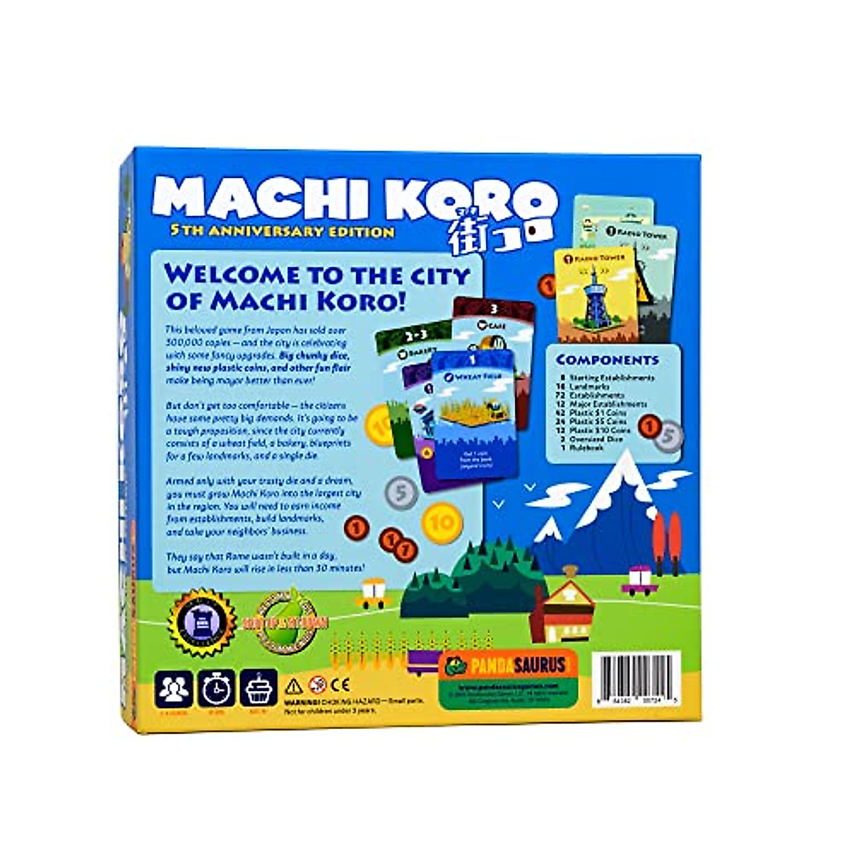 Machi Koro Board Game The Ultimate City-Building Game! Fast-Paced Dice Rolling Strategy Game for Kids and Adults, Ages 8+, 2-4 Players, 30 Minute Playtime, Made by Pandasaurus Games