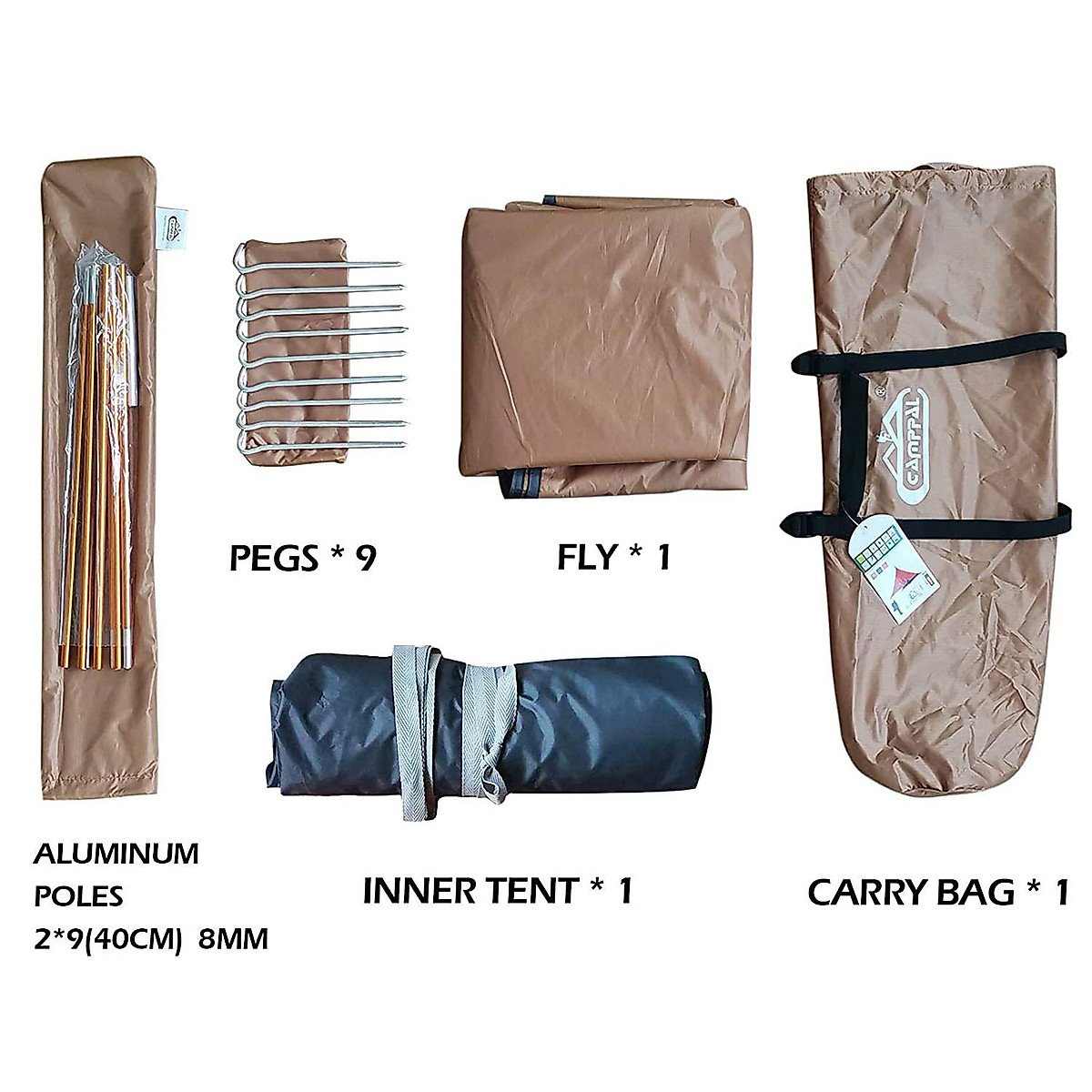 camppal 1 Person Tent Backpacking Tent for Camping Hiking Trekking Hunting Super Lightweight and Waterproof & Windproof 4 Season Mountain tent MT051 (Khaki)