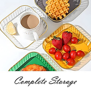 FYY Clear Plastic Plates (4 Pack) 4.9" Reusable Translucent Hard Plastic Plates for Snack, Fruit, Nut, Dessert Plates for Party, Birthdays, Weddings, Home, Small Plates, Multi-Use Dinner Plates