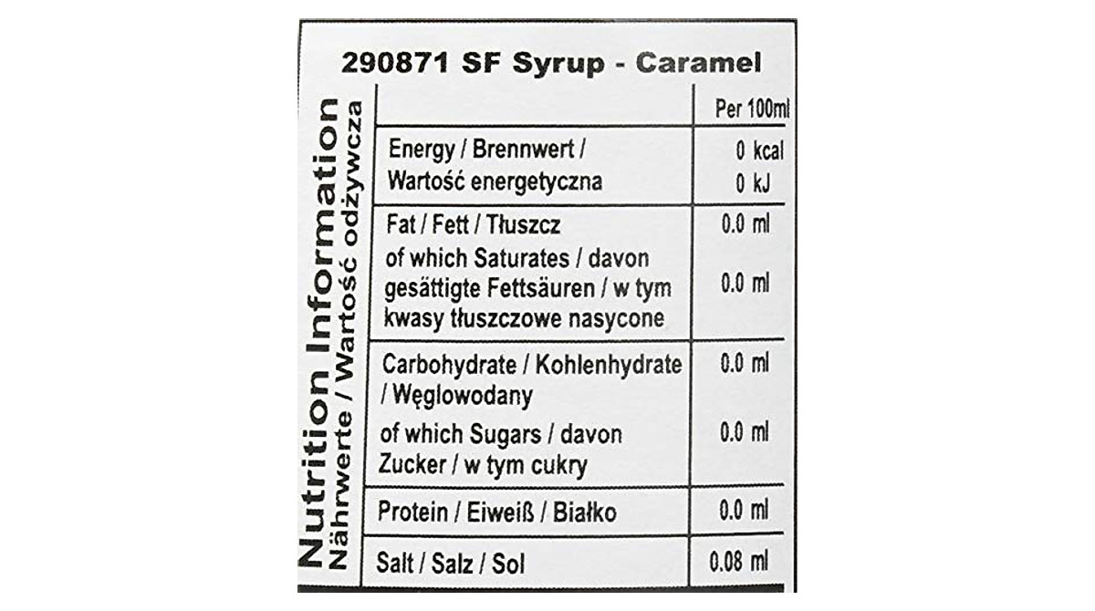 Jordan's Sugar Free Caramel Coffee Syrup - Zero Calories