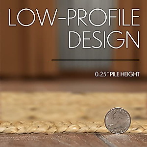 VHC Brands Celeste Braided Jute Half Circle Welcome Mat Farmhouse Handwoven Boho Accent Rug, 16.5x33"