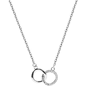 Jewellery for Women,Girl Necklace, Silver Women's Necklace, Double Ring Pendant Party Jewelry (Color : N0109)