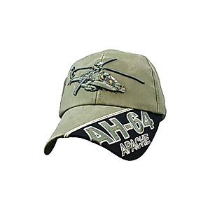 US Army AH-64 Apache Helicopter Green Adjustable Baseball Cap