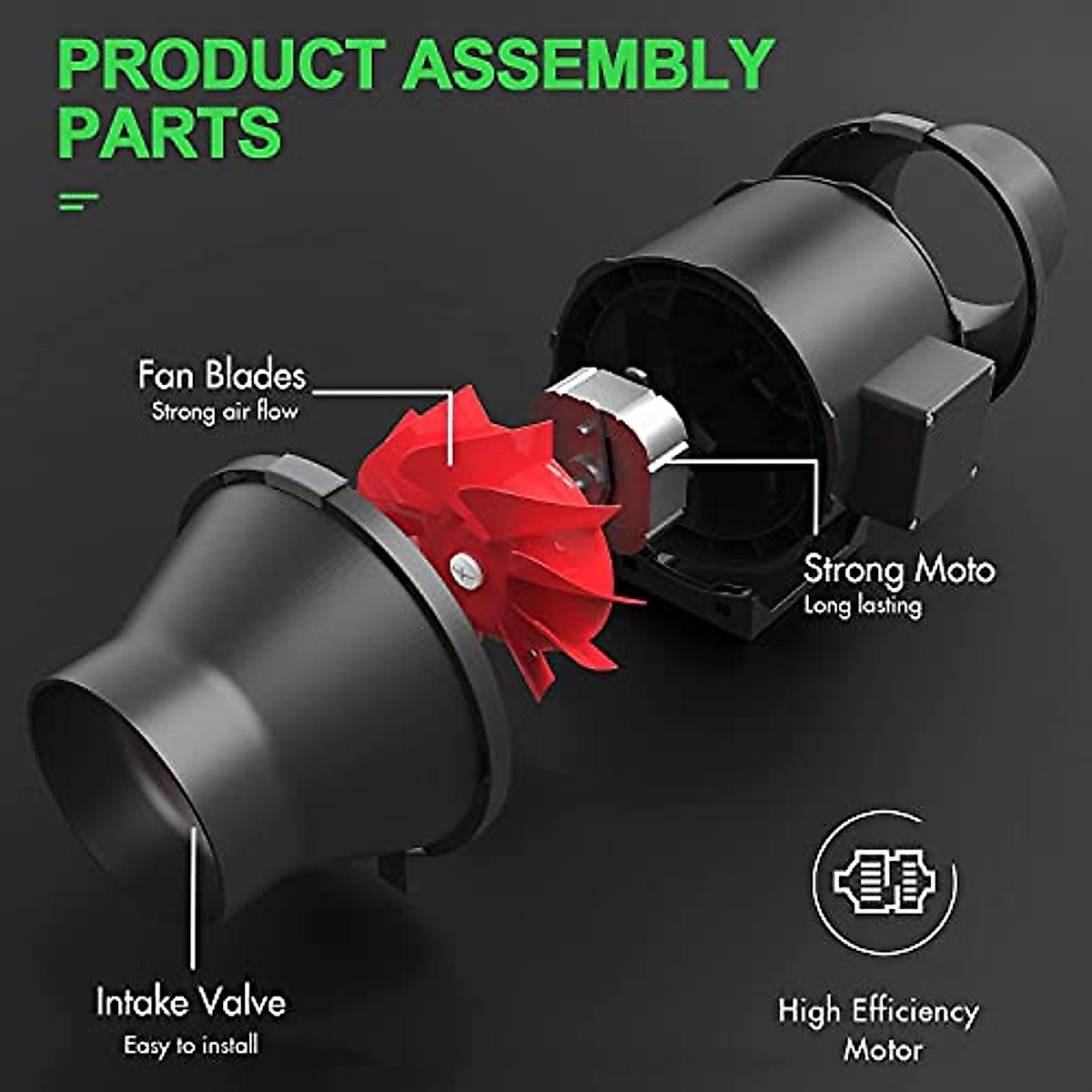 iPower 6 Inch 395 CFM Inline Duct Ventilation Fan with Variable Speed Controller HVAC Blower for Hydroponics/Grow Tent/Indoor Garden