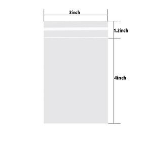 3 x 4-inch Clear Cellophane Bags by BaShiDer, 100Pcs Clear Plastic Bags for Cookie, Candy, Jewelry, Crafts