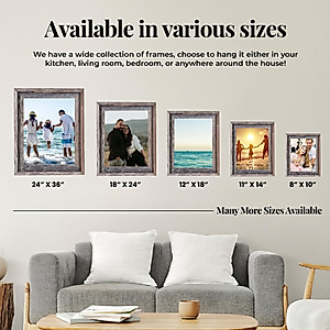 Farmhouse Style Rustic Picture Frame - Reclaimed Wood Photo Frame – Signature Wall Picture Frames for Living Room, Bedroom, Office Display - Wooden Frames for Décor Made in USA Natural Weathered Gray 16" x 20"