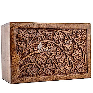 INTAJ Handmade Tree of Life Urns for Human Ashes, Adult Large Cremation Urns, Funeral Urns Engraved, Burial Urns - 185 lbs (L (9x6x5) 185 Cu/in, Tree of Life)