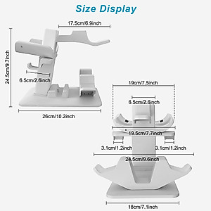 NEWENMO Upgraded Accessories for VR Stand Switch Stand, VR Stand for Quest 2/Quest/Rift S/HP Reverb G2 Headset Touch Controllers (White)
