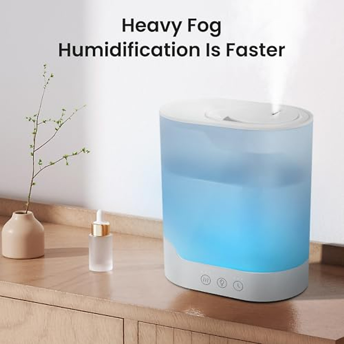 YOGIN humidifiers for Bedroom, 3L Ultrasonic Cool Mist Humidifiers for Home Baby NTop Fill Smart Air Humidifier Runs for up to 40 Hours
