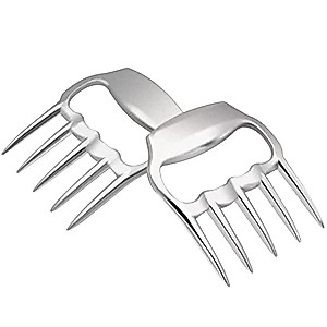 Stainless Steel Meat Claws Shredding & Heavy Duty Meat Shredder Tool - Meat Shredder Claws BBQ Tool for Shredding Meat, for Shredding Pulled Pork, Chicken, Beef, Turkey (Silver)