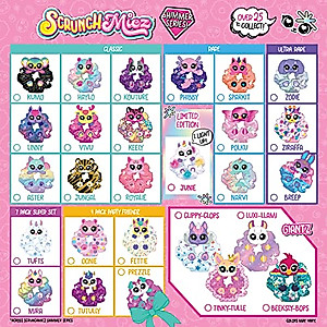 SCRUNCHMIEZ 96553 Seven Pack, Exclusive Magically transforms from Hair Scrunchie to Cute Plush Friend as Well as Backpack Clip. So Many Characters to Collect & wear