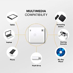 KODAK Luma 150 Pocket Projector | Portable Movie Projector w/Built-in Speaker for Home & Office Produces Images Up to 150” - Includes Soft Case
