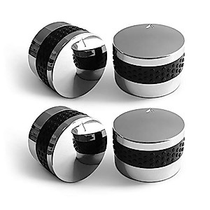 Unicook Grill Control Knob, 4 Pack Gas Burner Replacement Knobs, Chrome Plated Plastic with Nonslip Grip, Fits BBQ Gas Grills with D Shaped Valve Stem, Including 4 Knobs and 12 Adaptors