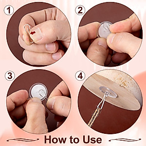 SmallCat 80 Pack Self Adhesive Ceiling Hooks for Hanging, Sticky Ceiling Hooks, Removable Transparent Wall Hanger for Ceiling Decor, Festival Decor - 2 cm(0.78 in)