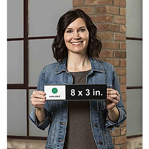 ComplianceSigns.com Conference Room (Vacant/Occupied) Sliding Engraved Sign for Wayfinding, 8x3 in. White on Blue Plastic in Silver Bracket