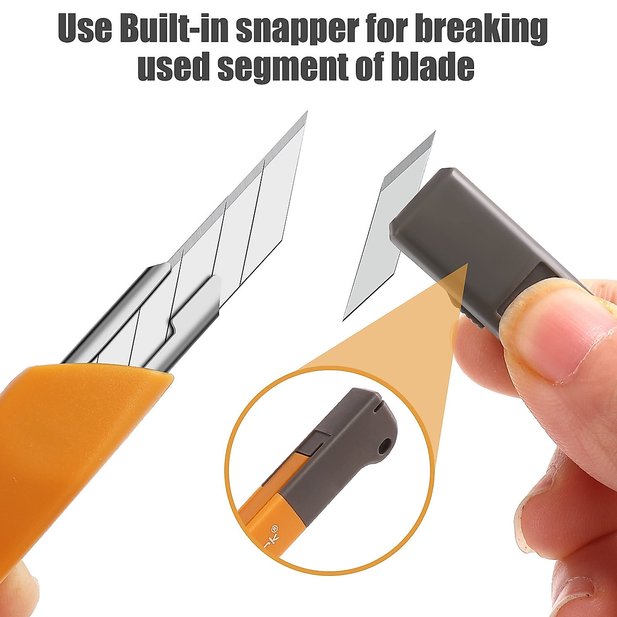 Mulwark 11PC Box Cutter Retractable Utility Knife Set - Heavy Duty Craft Knife with 10PC Sharp Snap-off 9MM 30 Degree Blades for Precision Cutting