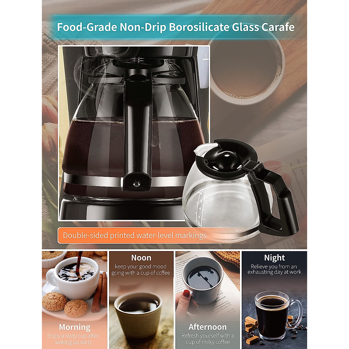 Gevi 5 Cups Small Coffee Maker, Compact Coffee Machine with Reusable Filter, Warming Plate and Coffee Pot for Home and Office