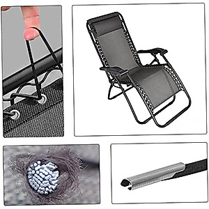 Replacement Elastic Cord Laces,Zero Gravity Chair Cords Replacement Universal Elastic Cord Repair Tool Kit for Garden Sun Recliners Lounge Chair 4PCS Black Recliners