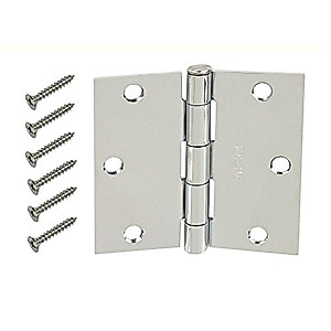 3-1/2 In. Chrome Square Corner Door Hinge-Everbilt-20294