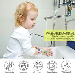 ADXCO 144 Pieces Easter Temporary Tattoos Stickers Non-Toxic Cartoon Body Stickers Easter Bunny Gnome Egg Tattoos 24 Styles for Easter Surprise Egg Fillers, Easter Party Favors