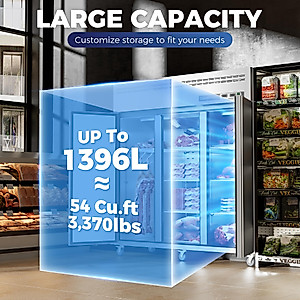 Coolski Dual Temp Commercial Refrigerator 3 Door Upright 72" W, 54 Cu.ft Reach in Fan Cooling Commercial Refrigerator and Freezer Combo for Restaurant, Kitchen, Garage, Food Truck, School, Church