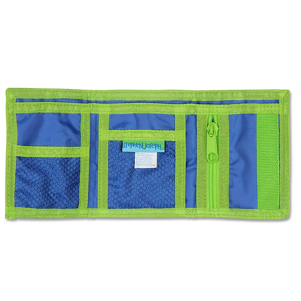 Stephen Joseph, Kids Unisex Wallet, Toddler Wallet for Boys and Girls with Applique Designs, Screen Printed Wallet with Zippered Coin Pocket, Shark