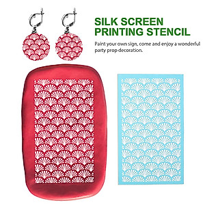 1 Sheet Screen Printing Template Portable Silk Screen Stencil Crafting Supplies Handcrafted Clay Crafts Stencil Clay Making Stencil Polymer Clay Printing Stencil Silk Mesh Transfer
