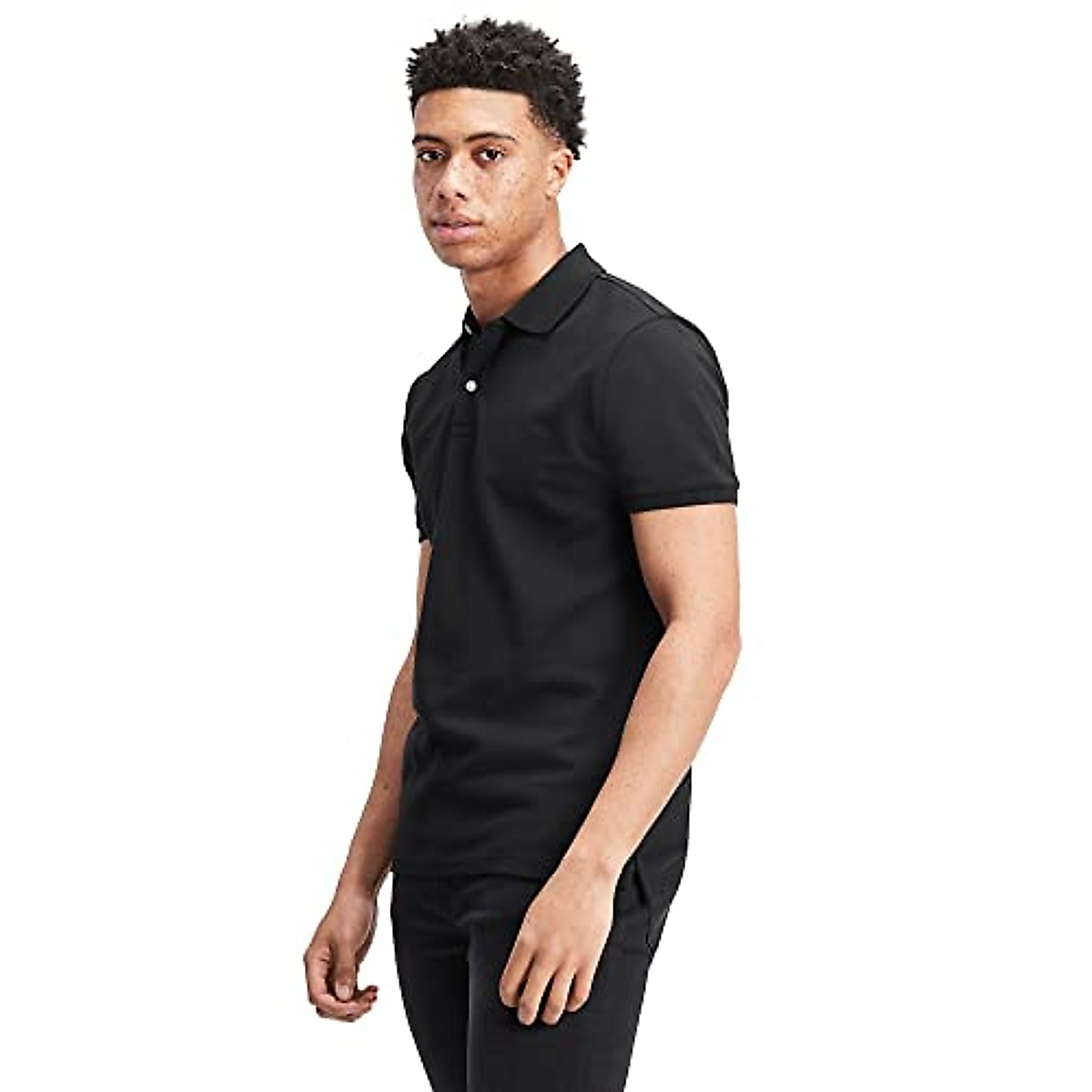 GAP Mens Stretch Pique Polo Shirt, True Black V2, X-Large US