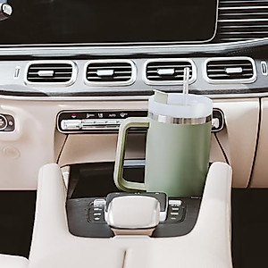 Sweet Water Decor 40 Oz Tumbler with Lid and Straw - Sage Green Insulated Tumblers for Hot & Cold Drinks - Coffee Tumbler with Narrow Base, Easy-Carry & Comfortable Grip Handle - Leak Proof Tumbler