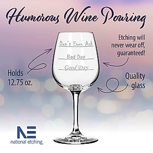 Good Day - Bad Day - Don't Even Ask Stemmed Wine Glass