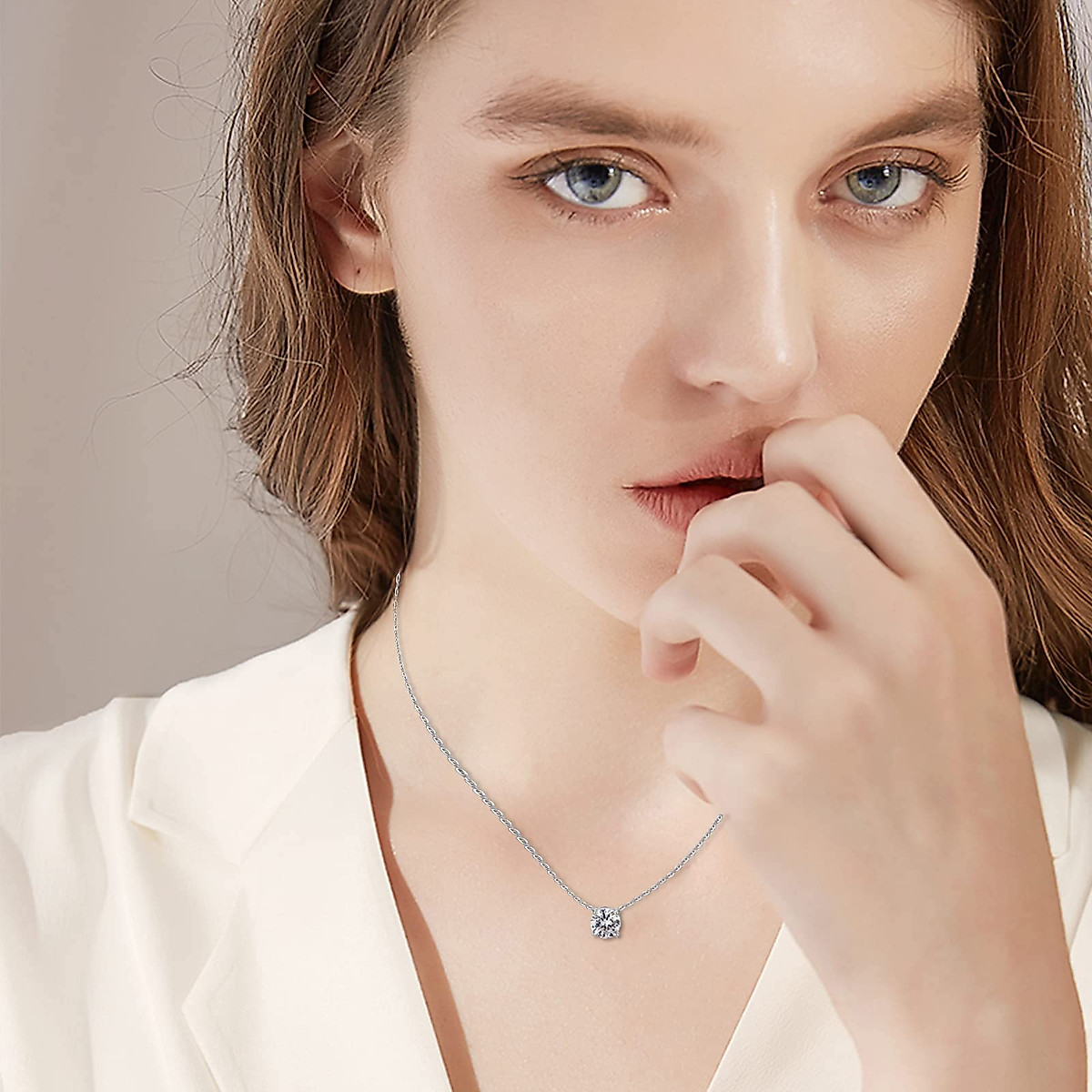 DHQH Bridesmaid Proposal Gifts CZ Tearsdrop Earrings Necklace Set Crystals Pendant Necklaces Jewelry Sets for Bridal Bridesmaids Prom Wedding