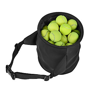 Plai Portable Tennis Ball Hopper Basket - Great for Tennis Training & Fast Feeder for Tennis Balls, Pickleball, Table Tennis or Baseball Balls, Fits Around Any Waist - Holds 50+ Tennis Balls