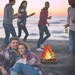 6 Set Artificial Fire Fake Flame Paper 3D Campfire Centerpiece Cardboard Flame Torch for Campfire Party Decoration, 12 Inch Tall