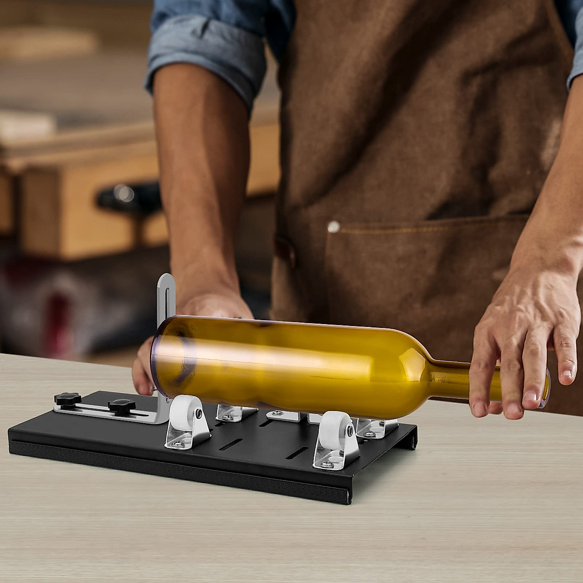 Glass Bottle Cutter, DIY Glass Cutter for Bottles, DIY Machine for Cutting Round Oval Bottles,Beer & Wine Bottle Cutter Tool with Accessories, Bottle Cutter for Beer, Whiskey, Liquor, Champagne