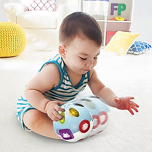 LotFancy Baby Musical Toy, Interactive Crawling Baby Ball Toy with Flashlight and Melody Sounds, Joyful Baby Rattle Toys for Kids, Newborn Baby First, Battery Included