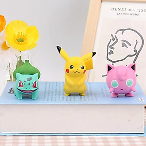 6 PCS Anime Action Figure Set Collection Pocket Monster Action Figure for Children's Toy Set Birthday Party Gift Idea Toys